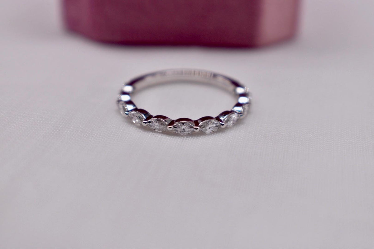 Neil Lane 14K White Gold Diamond Marquise Diamond Wedding Band – JLJ